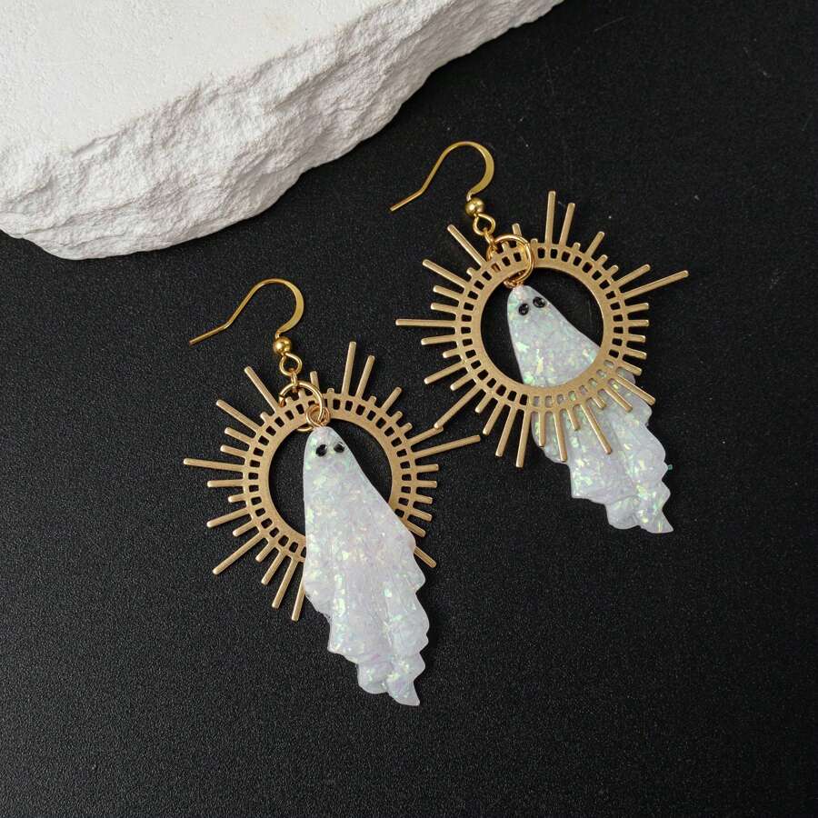 Goth Sun Star Ghost Earrings Halloween Handmade Earrings Resin Gothic ...