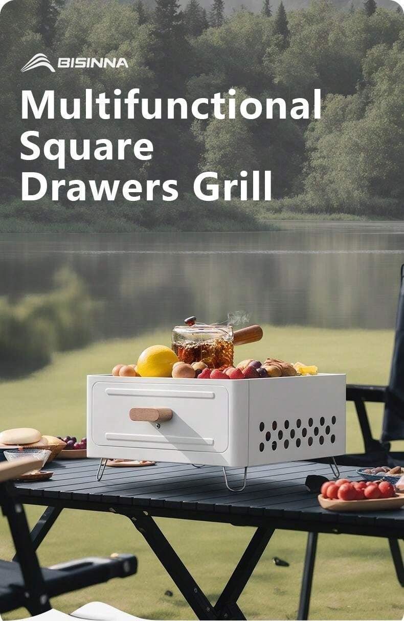 BISINNA 1pc BISINNA White Easy-To-Clean Multi-Use Charcoal Grill With ...