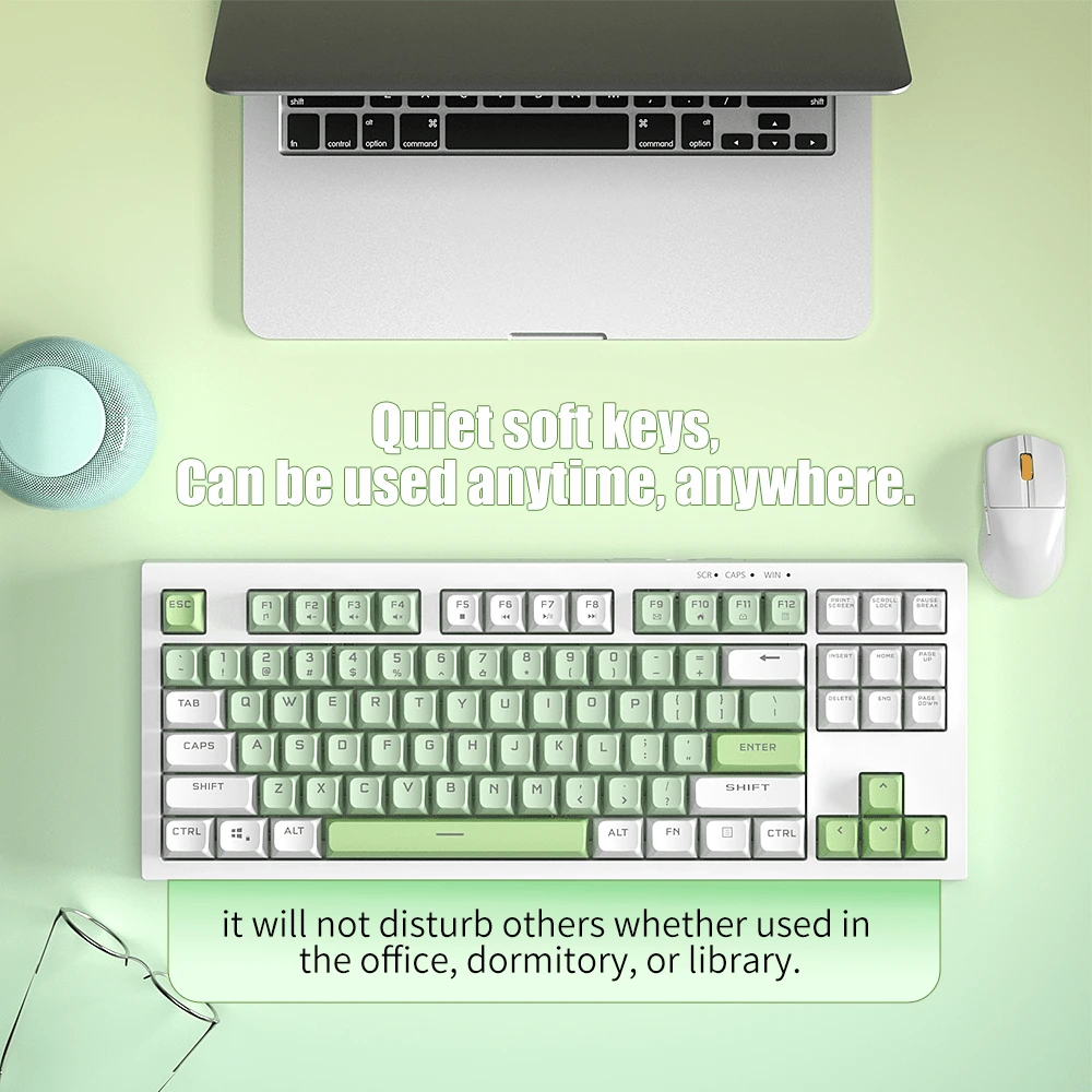 ZIFRIEND BM87 Membrane Keyboard 87keys Wired Mix Light Gaming Keyboard ...