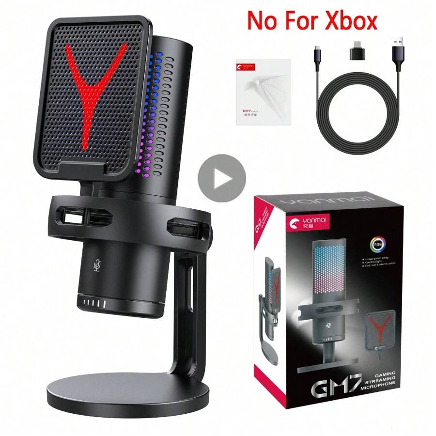 מיקרופון גיימינג מקצועי קונדנסר מיקרופון מחשב נייד מחשב נייד Mike RGB ...