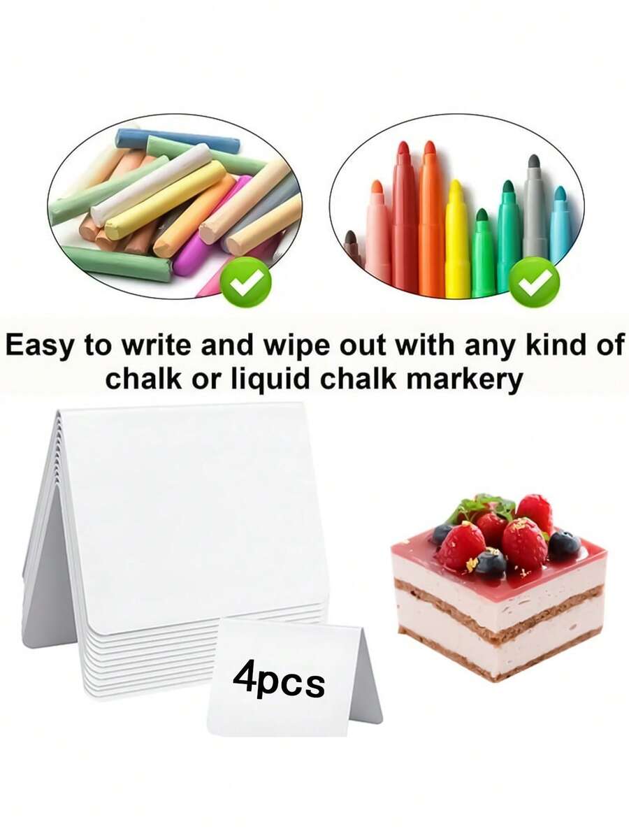 4 Packs Small White Board Signs, Suitable For Chalk Signs, Easy To ...