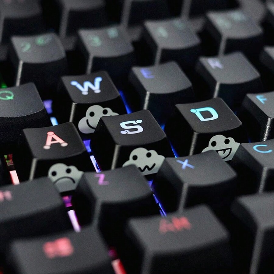 Replacement WASD Keycaps UV Coating Backlit Double Shot Cute Keycap OEM ...