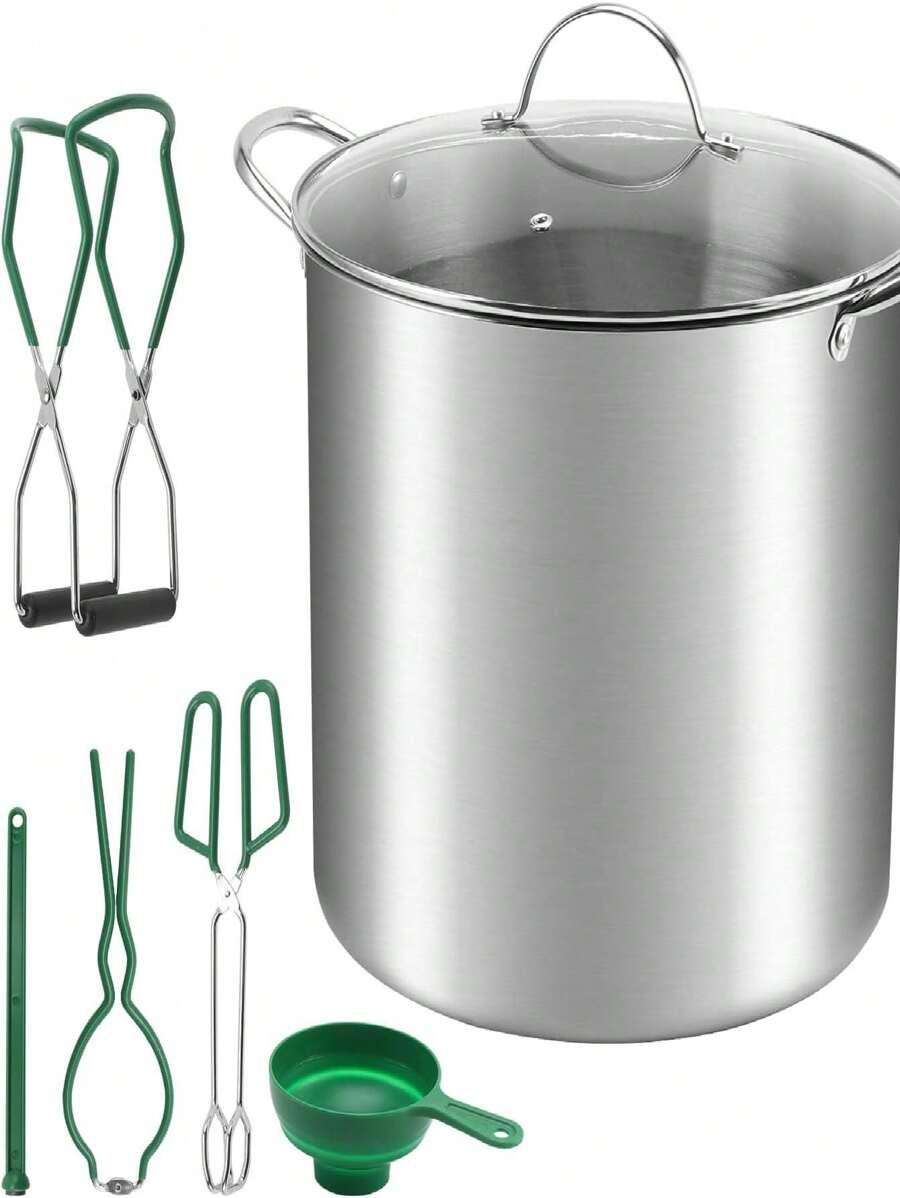 Stainless Steel Canning Pot 21.5QT With Rack, Canning Supplies Starter ...