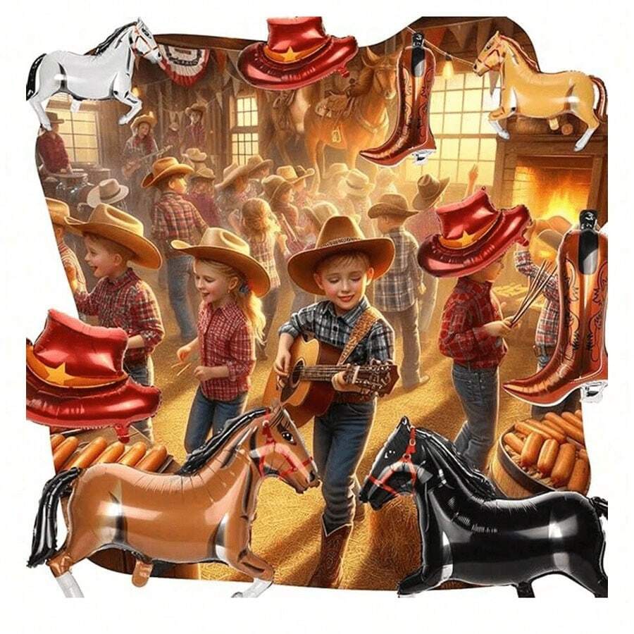 Cowboy & Horse Themed Balloons, Western Party Supplies, Ranching Farm ...