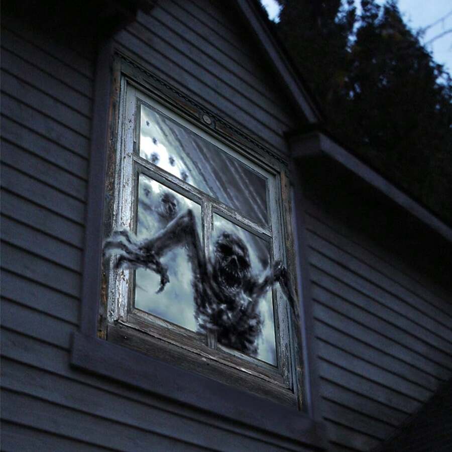 1 Pc Halloween Window Banner Horror Bloody Window Cover Terrifying And ...