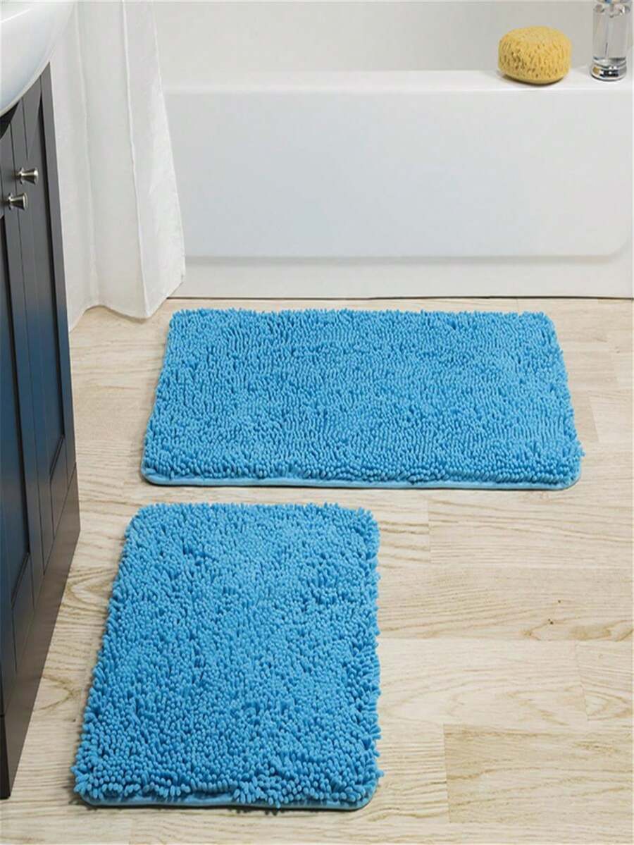 Unbeatablesale Lavish Home 67-18-B Memory Foam Shag Bath Mat, Blue - 2 ...