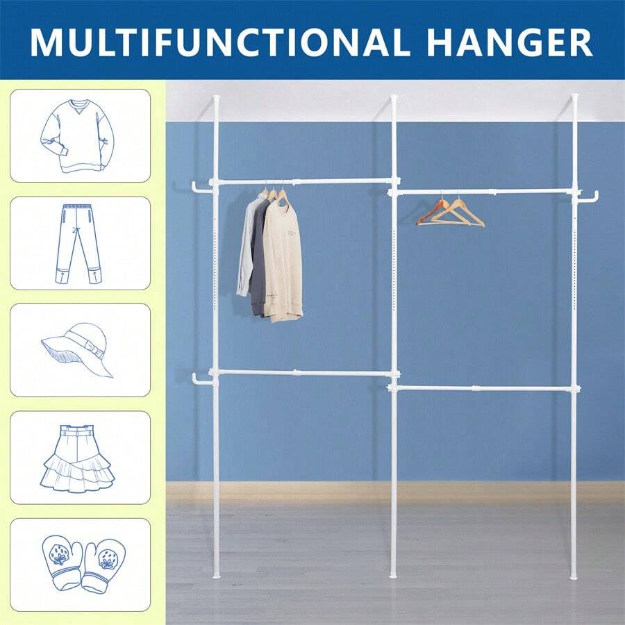 Double Clothing Rack, Adjustable Racks For Hanging Clothes, 2 Tier ...