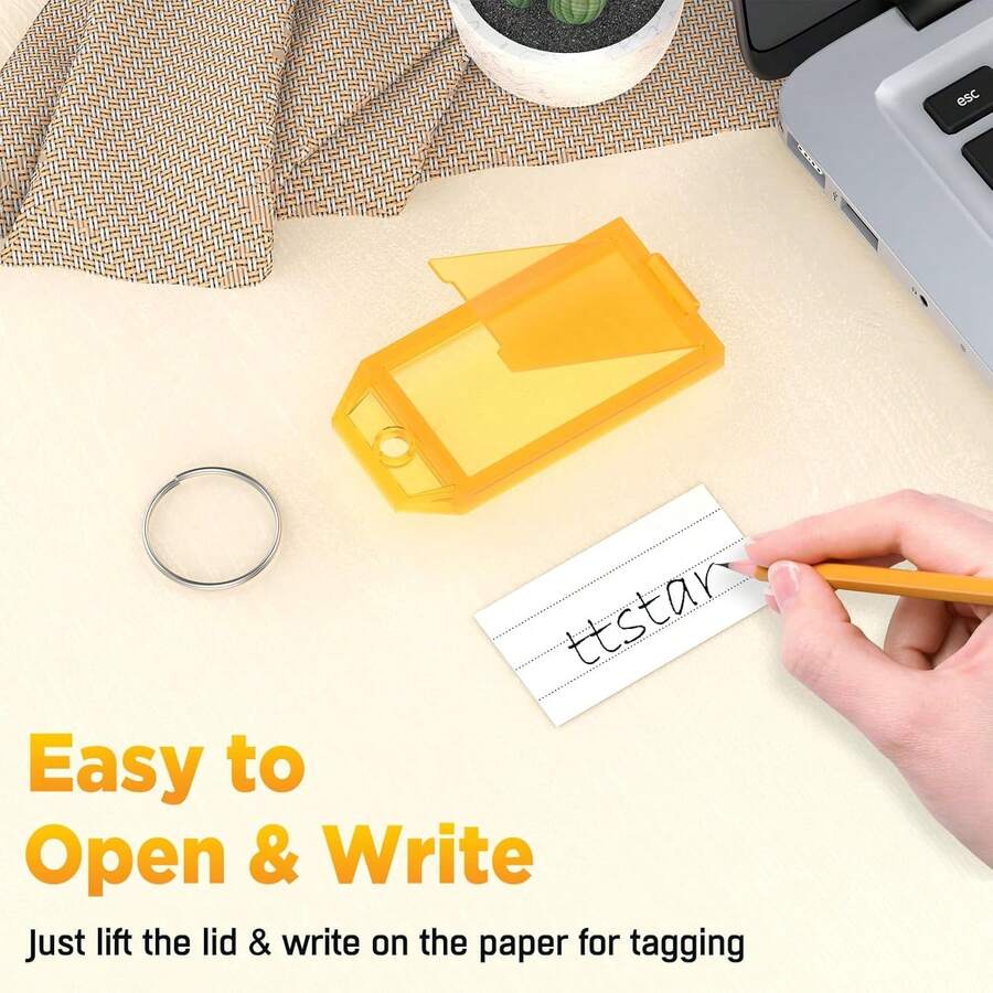 24 Pack Plastic Key Tags With Label, Key Labels With Split Ring And ...