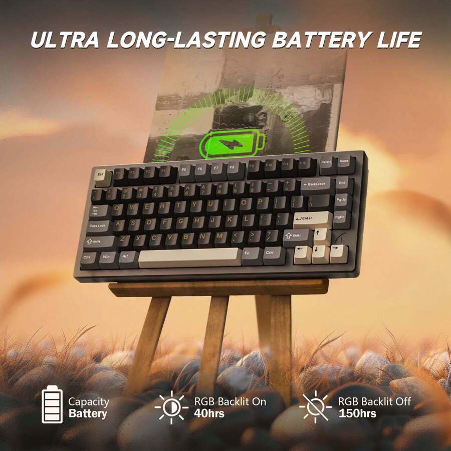 FREEWOLF ATTACK SHARK X75 Full Aluminum Keyboard 75% VIA Wireless ...