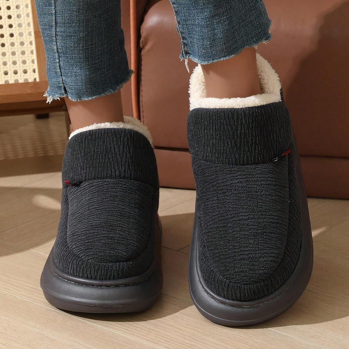Pantuflas de invierno, gruesas y cálidas, con una suela suave y gruesa ...
