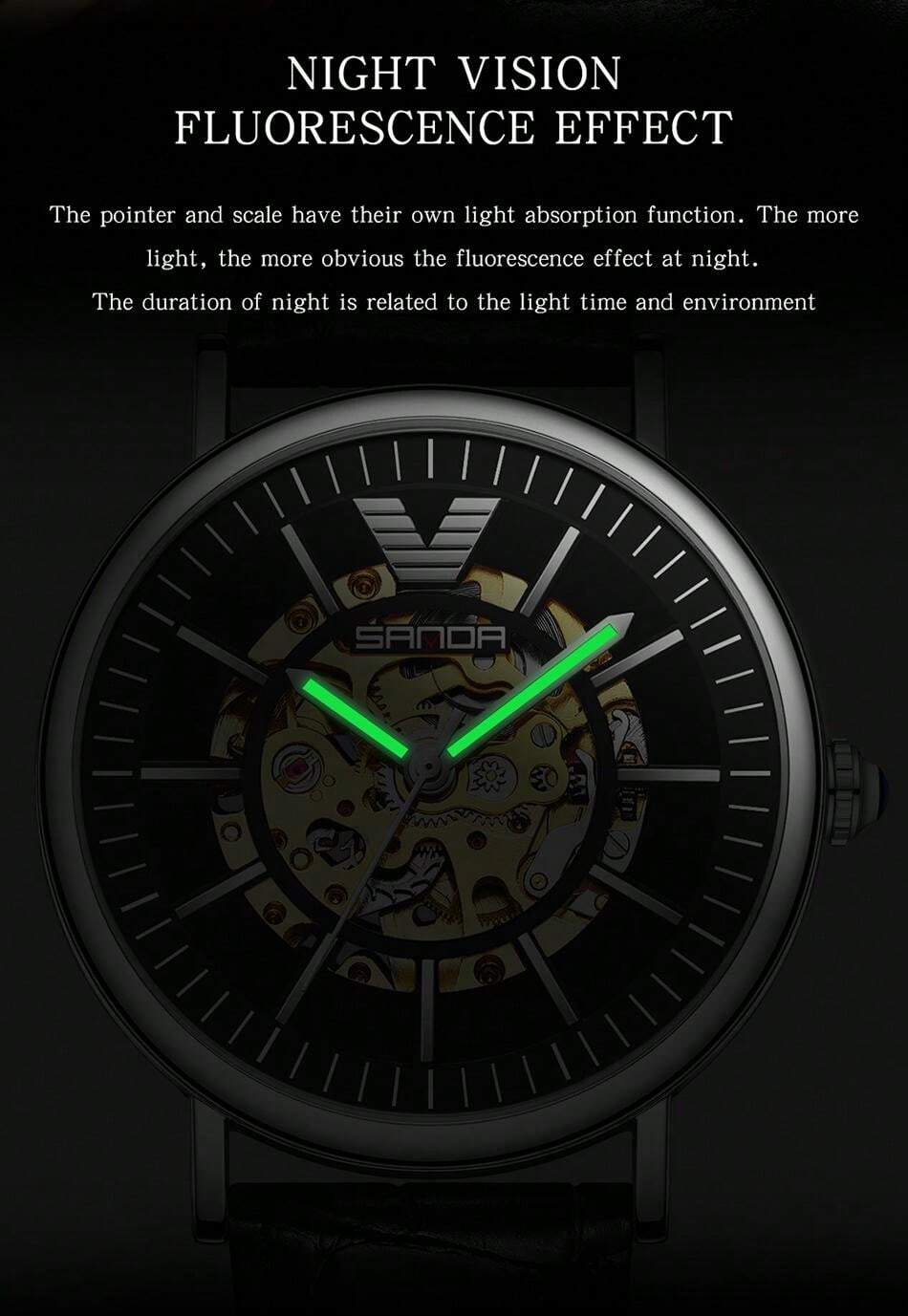 SANDA Sanda 2024 New 7010 Belt Fully Automatic Mechanical Fashion Trend ...