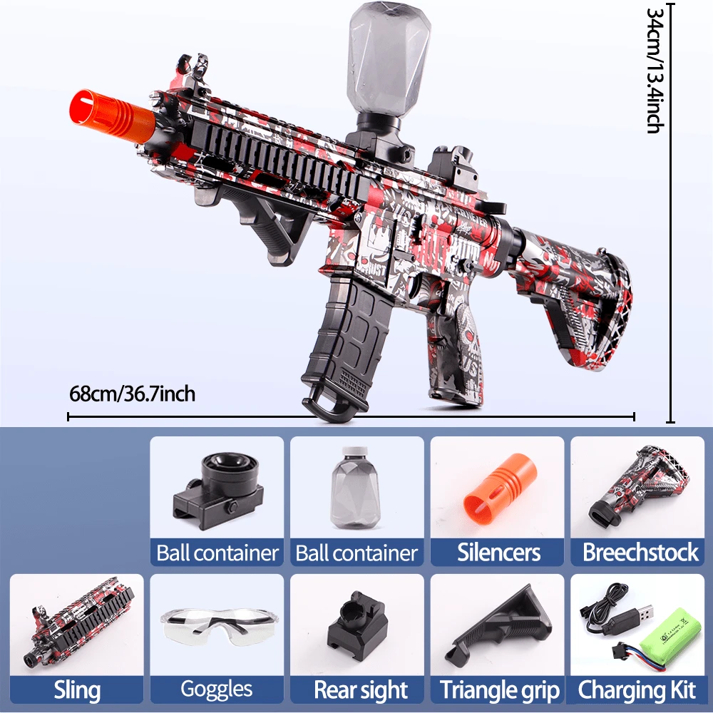M416 M4A1 Dismantable Electric Gel Blaster (Large Size) - Gel Blaster With 70ft Effective Range ...