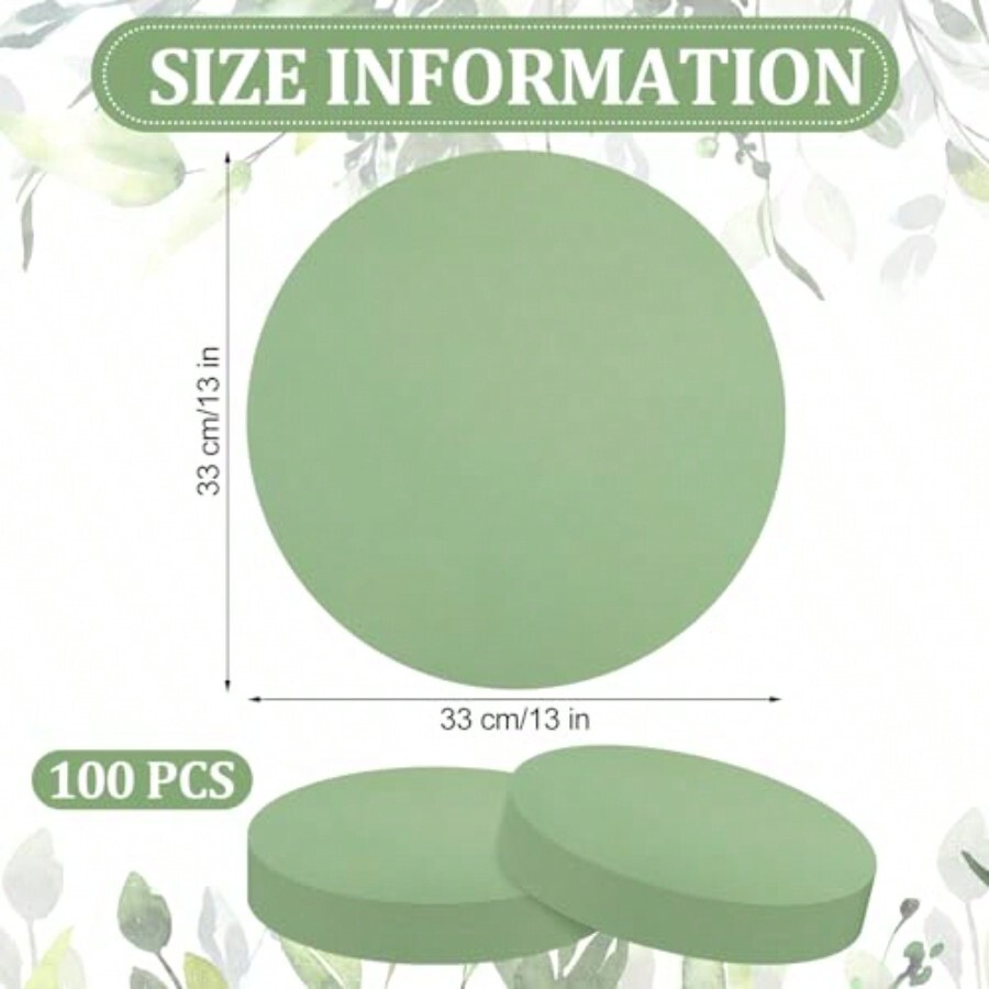 50pcs Disposable Paper Placemats, Round Sage Green Paper Placemats, Suitable For Weddings ...