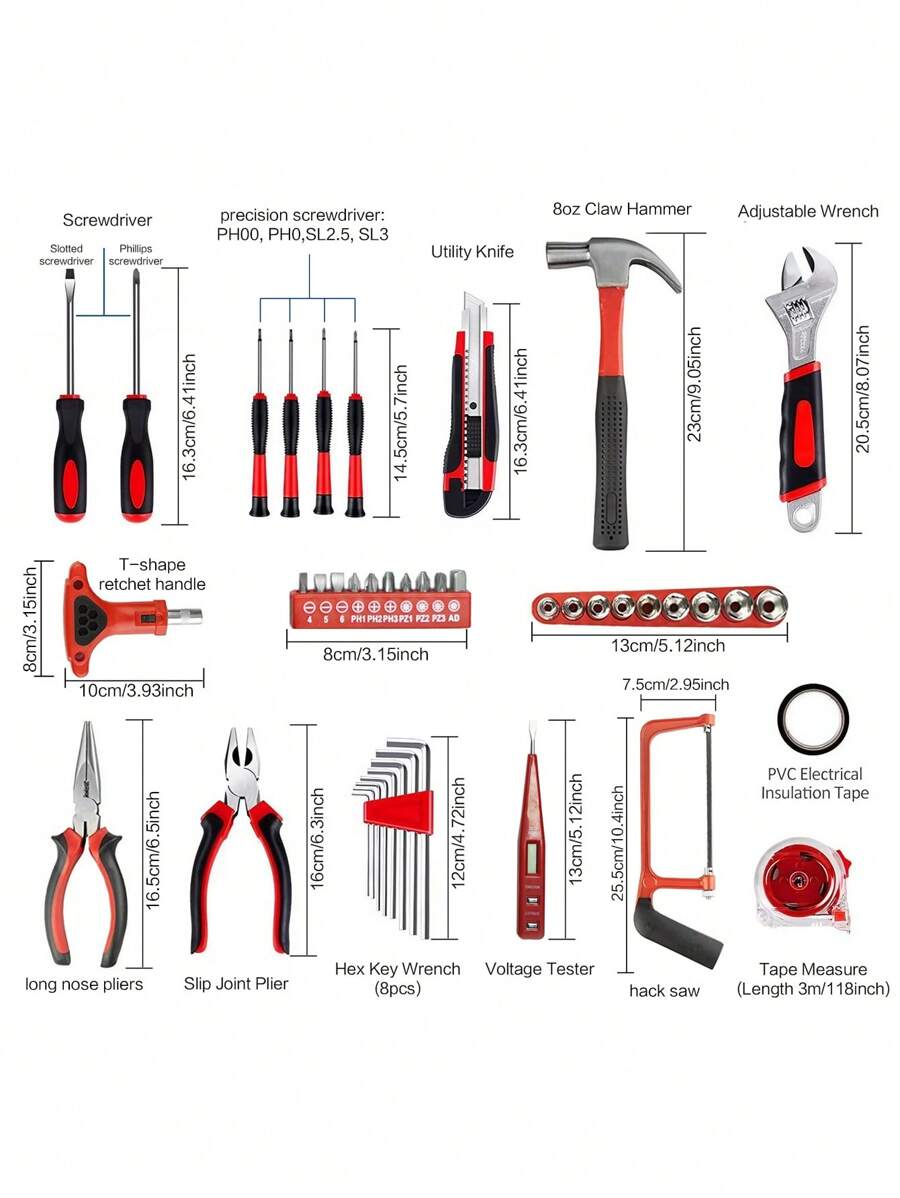 1 Set (43 Pcs) Household Hardware Tool Set Manual Repair Kit ...