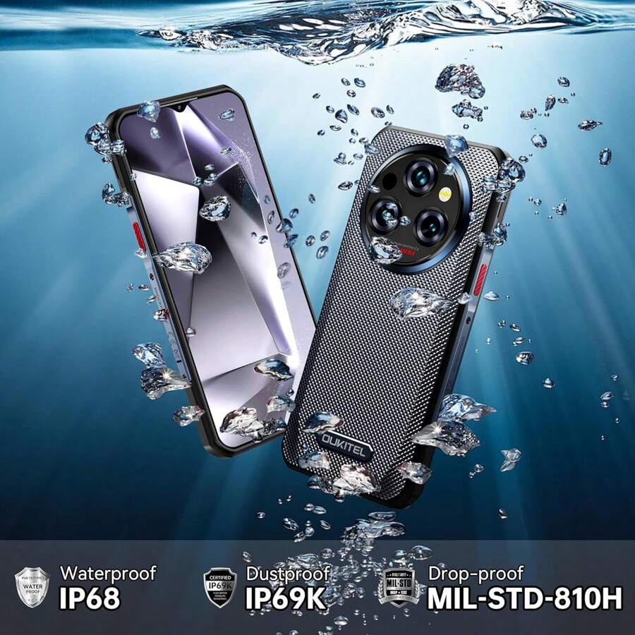 OUKITEL WP35 5G Rugged Cellphone desbloqueado, 24 GB (8+16) RAM + 256 GB, Dimensity 6100+ Octa ...