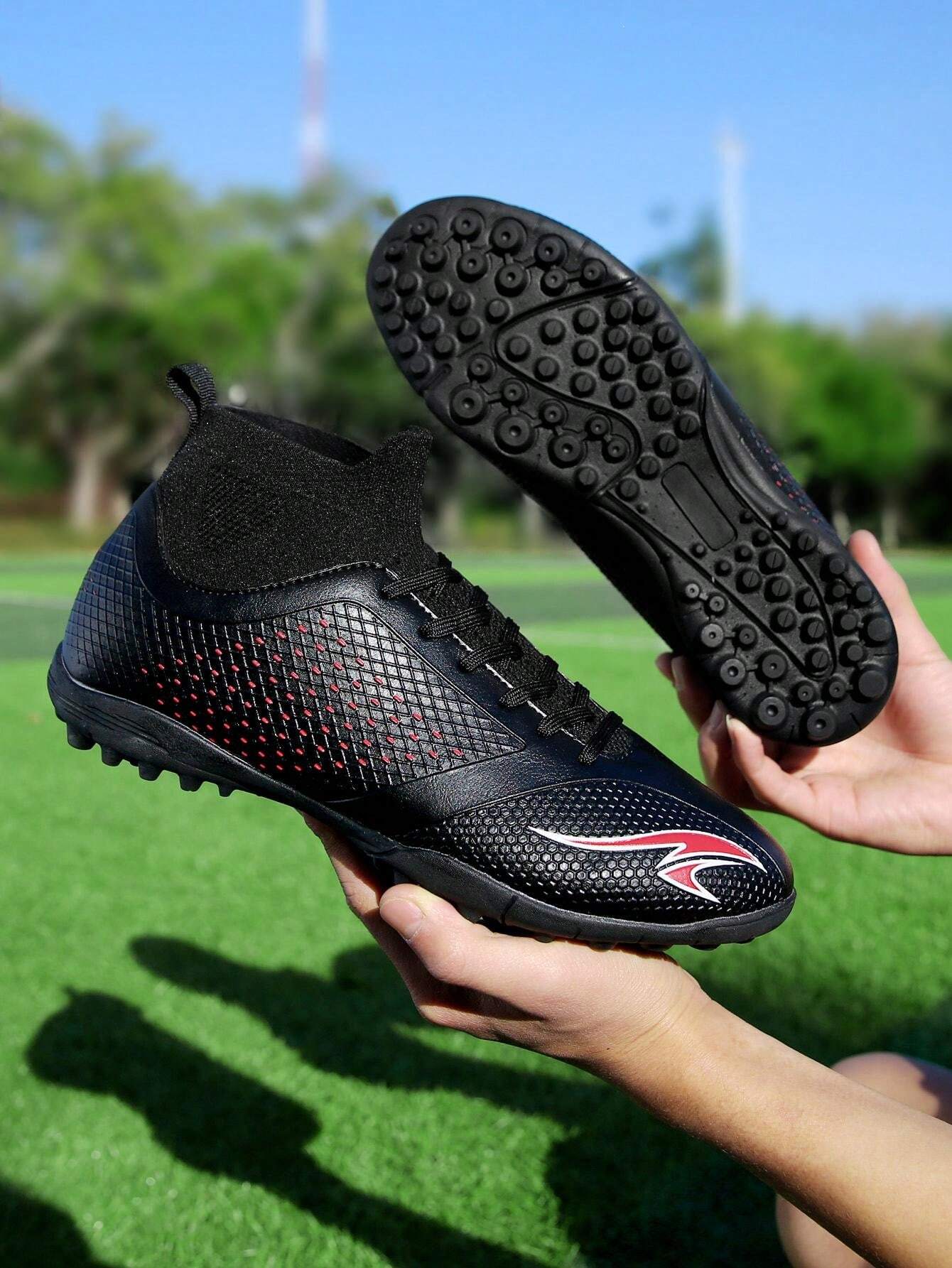 Men's Soccer Boots Turf Hightop Outdoor Indoor Football Shoes Sneaker TF Cleat Training Athletic ...