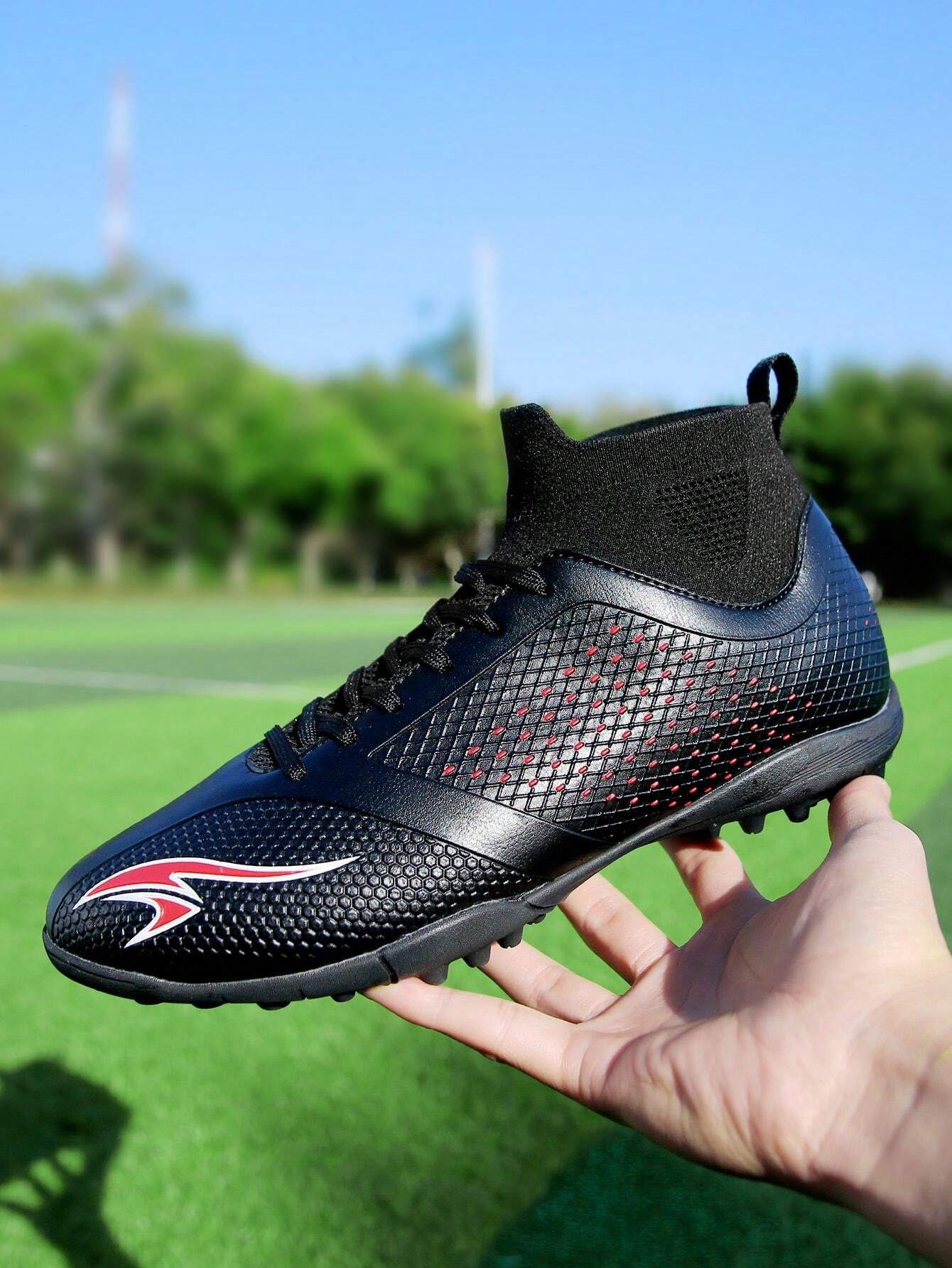 Men's Soccer Boots Turf Hightop Outdoor Indoor Football Shoes Sneaker TF Cleat Training Athletic ...