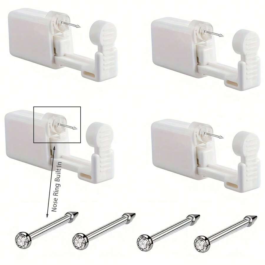 4PCS A Set Self Nose Piercing Gun, Disposable Safety Nose Percinging ...
