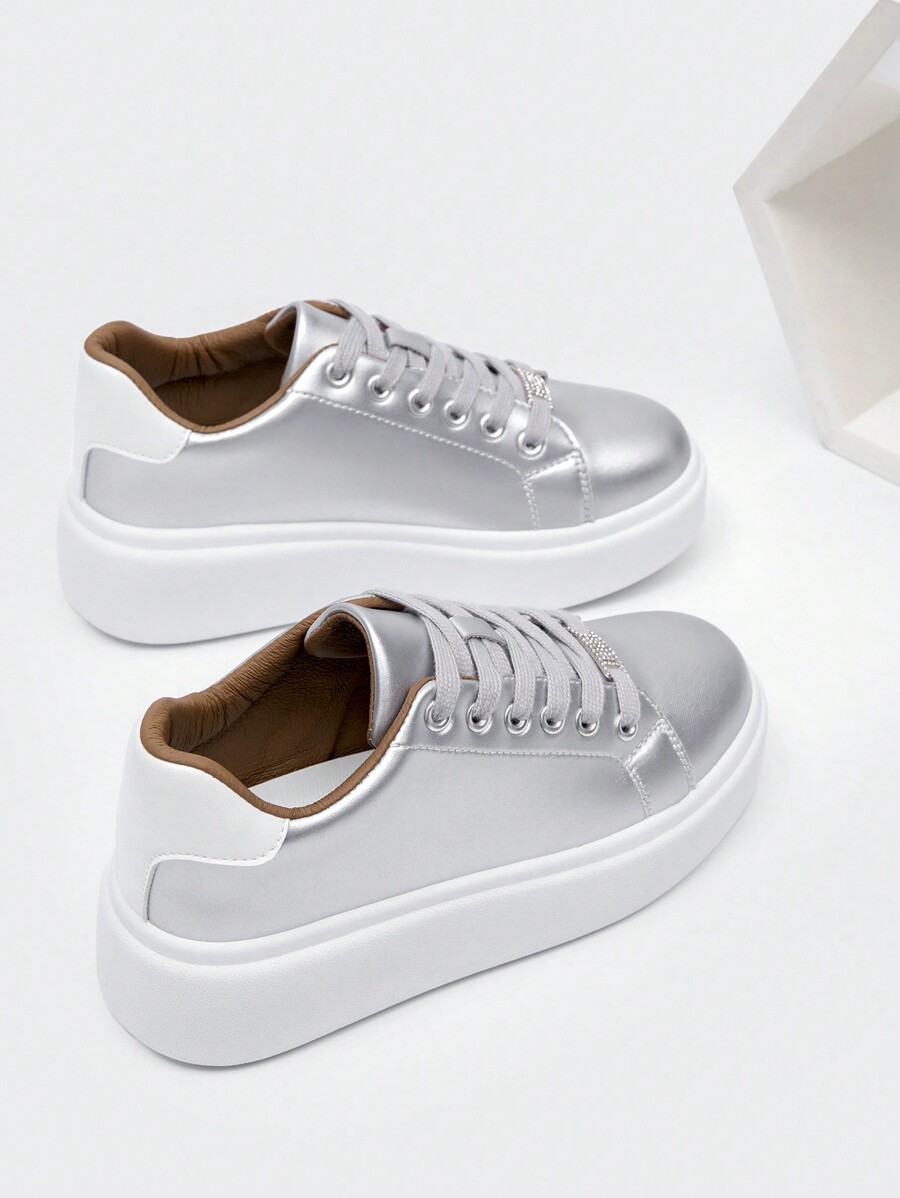 Alan Vincent Zapatos de mujer con estilo de primavera 2025, zapatos plateados de plataforma para ...