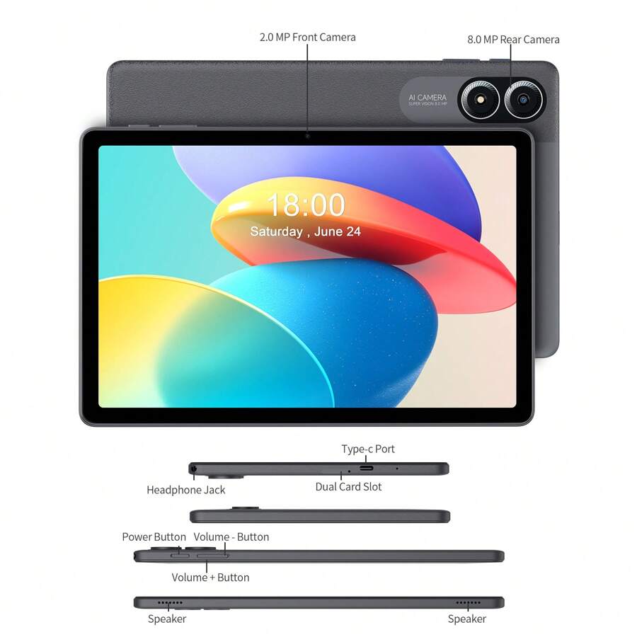 VASOUN TAB15 Lite 11 Zoll Tablet Android 14 (UNISOC T606 8-Kern 1,6GHz ...