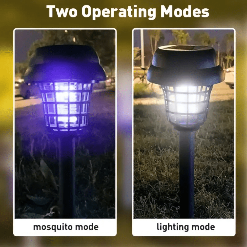 2 Pcs Solar Powered Mosquito Killer Lamps, Bug Zapper Waterproof ...