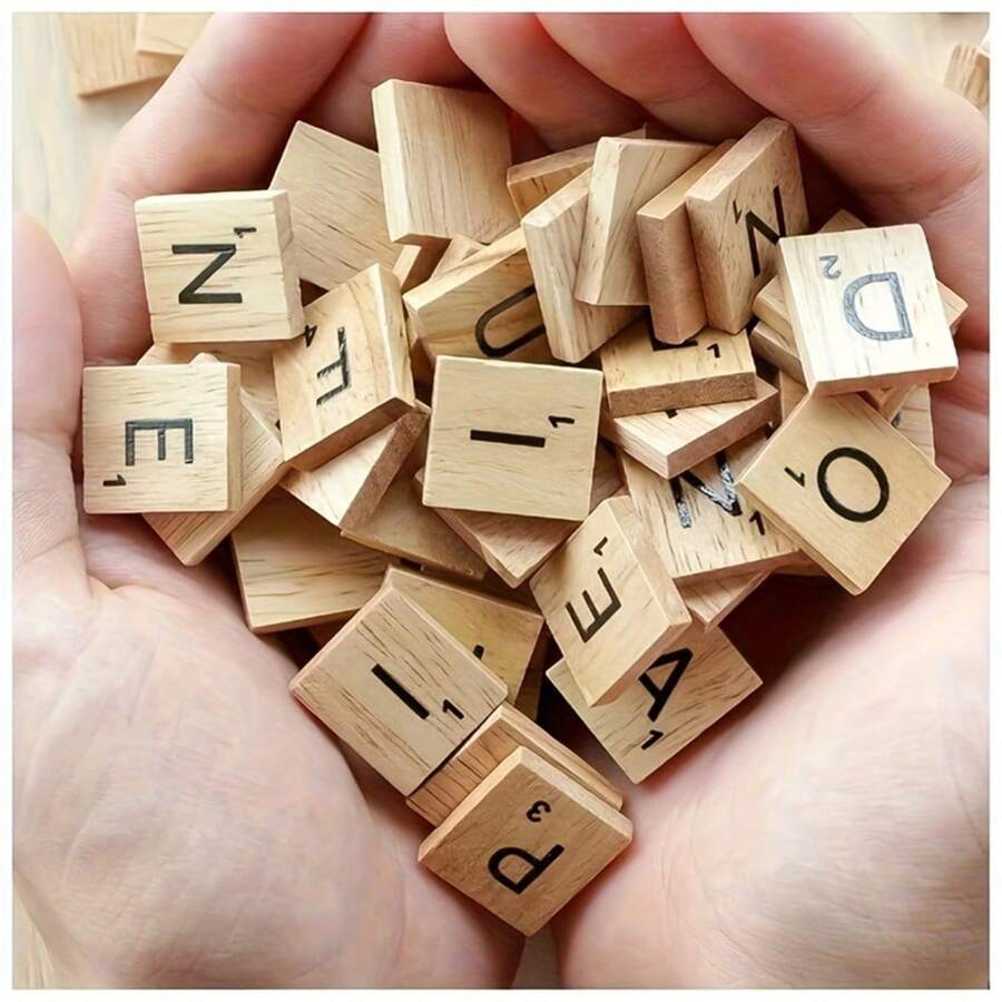 Alphabetic Wood Chips, Wood Letter Tiles Letters For Crafts DIY Wood ...