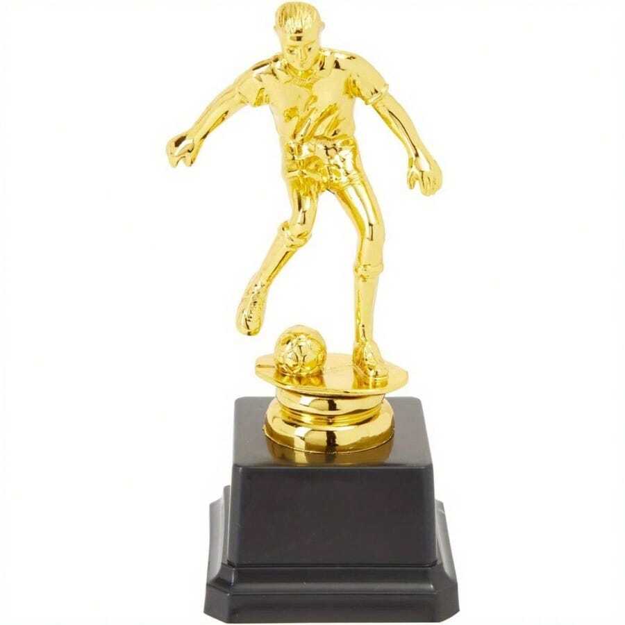 12pcs Gold Medal Football Player Trophy With High Refractive Plastic ...
