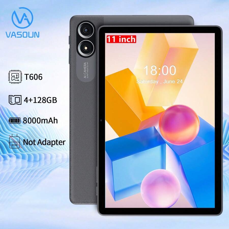 VASOUN TAB15 Lite 11 Zoll Tablet Android 14 (UNISOC T606 8-Kern 1,6GHz/4GB RAM/128GB ROM/5G WLAN ...