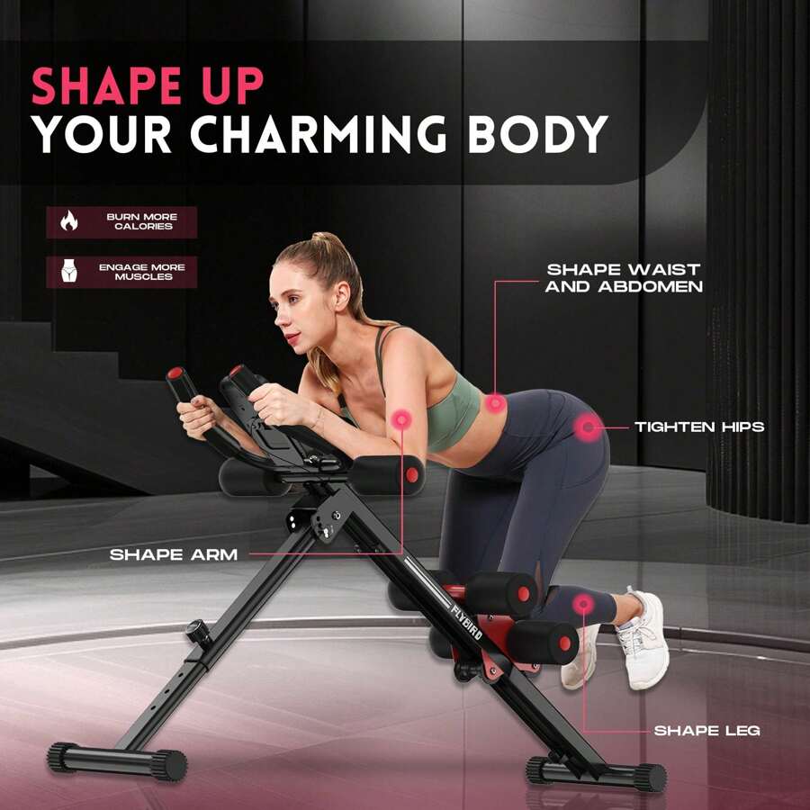 FLYBIRD Core & Abdominal Trainers AB Workout Machine Home Gym Strength ...