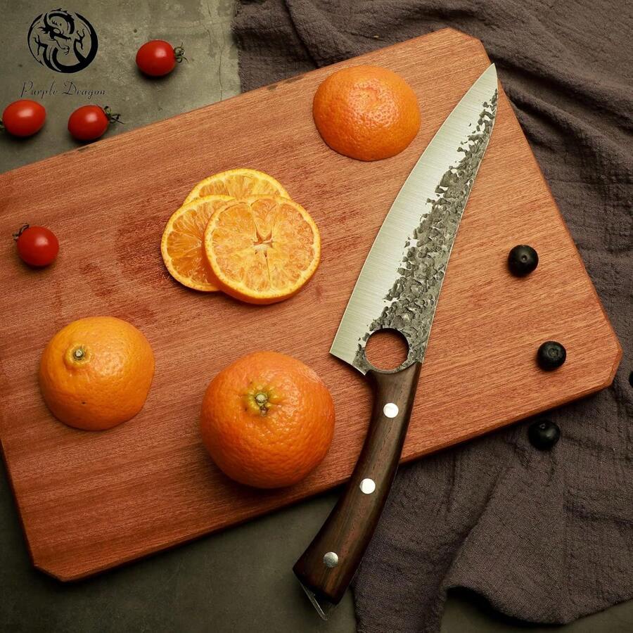 Hand Forged Kitchen Knife 8 Inch Meat Butcher Full Tang Chef Knives ...