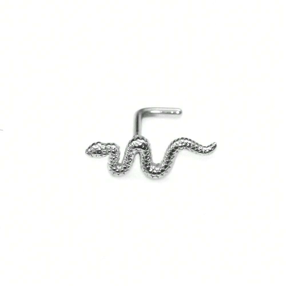316 Stainless Steel L-Shape Snake Nose StudPunk Pop Body Piercing ...