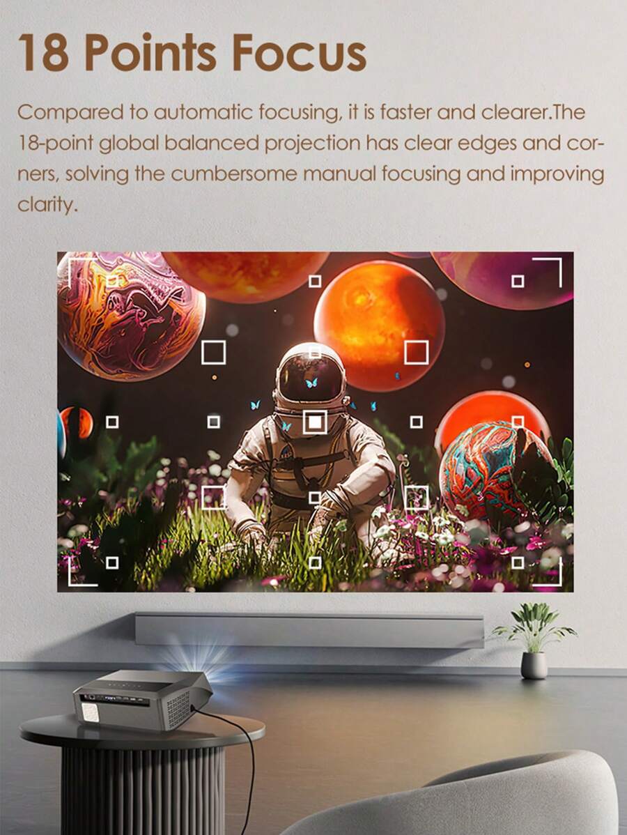 4K Beam Projectors For Movie Auto Focus Correction Smart Android Wifi ...