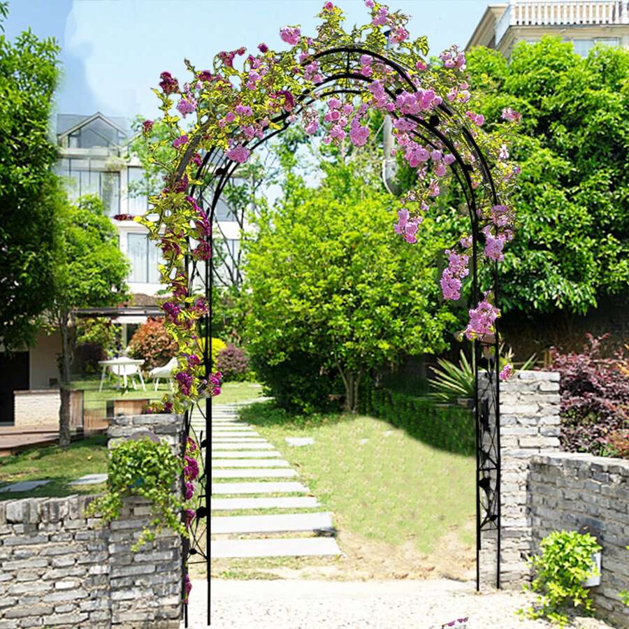 Metal Garden Arch Assemble Freely With 8 Styles Garden Arbor Trellis ...