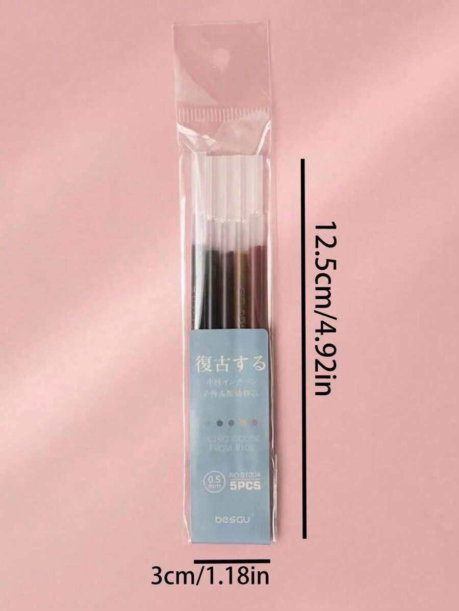 5pcs Assorted Color Retractable Fine-Tip Ballpoint Pens, Back To School ...