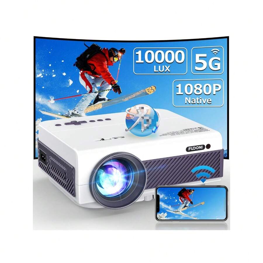Projector With WiFi And Bluetooth, Native 1080P Outdoor Projector ...