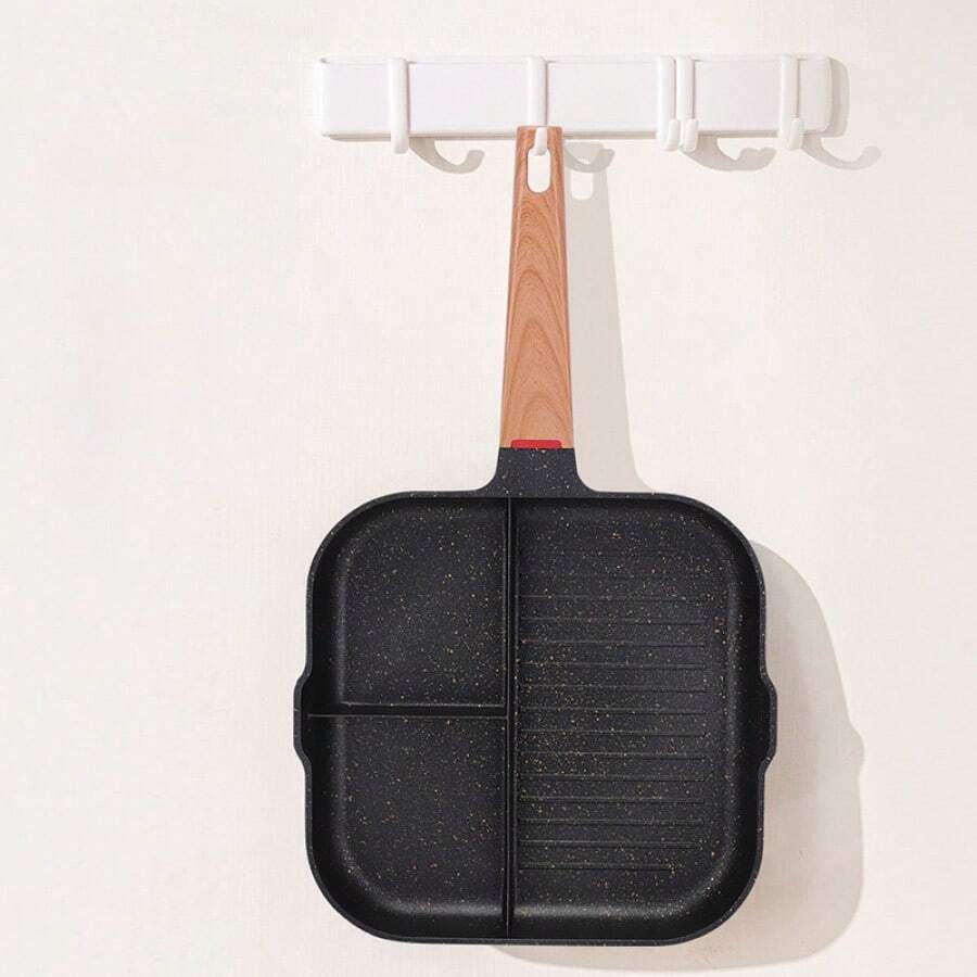 3-Compartment Nonstick Coated Breakfast Frying Pan, Multi-Functional ...