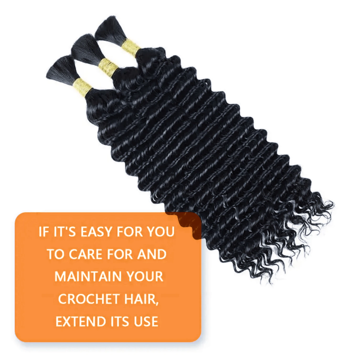 18-24 Inch Deep Wave Bulk Hair For Braiding No Weft Deep Wave Synthetic ...