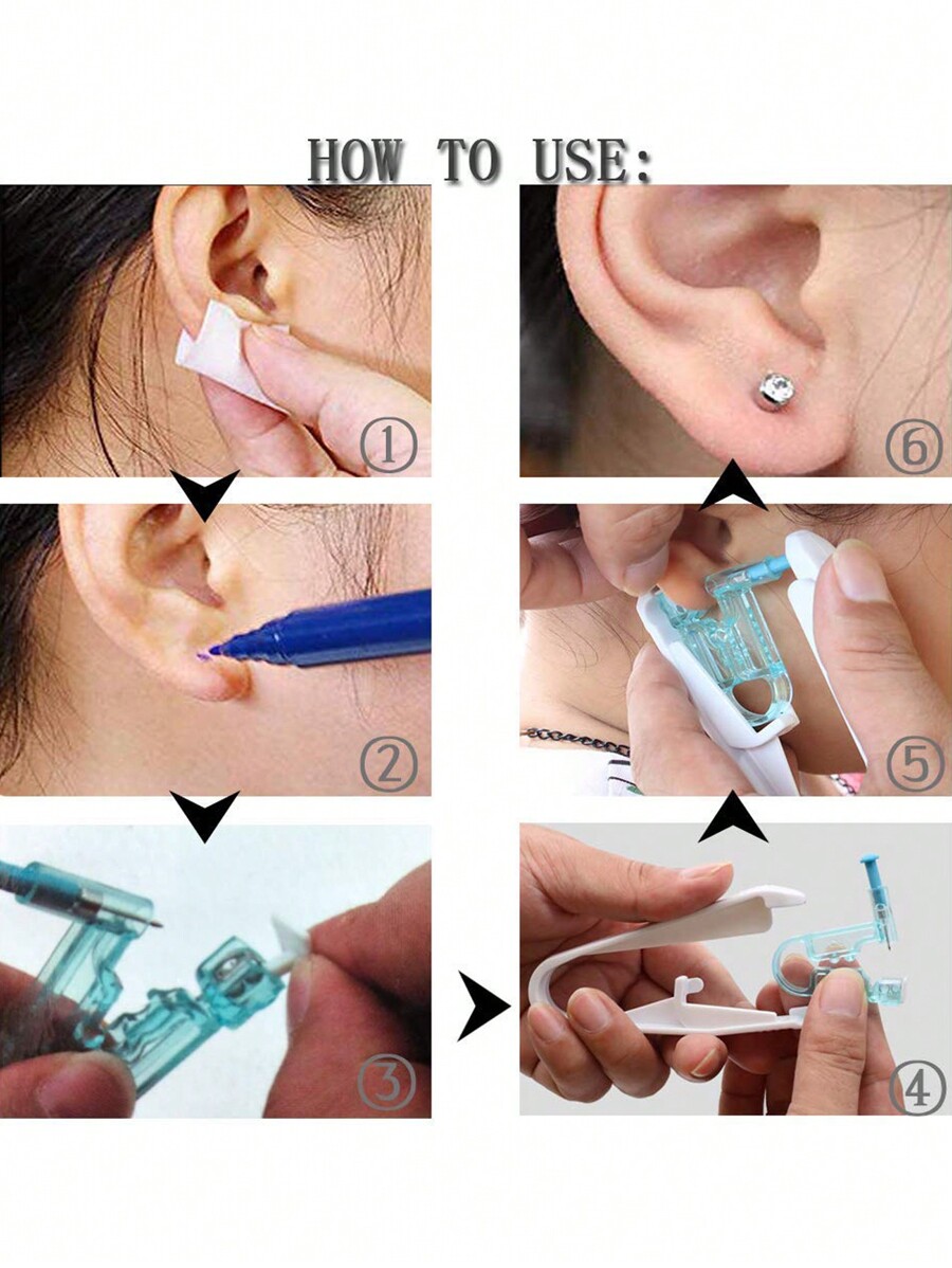AVYRING 5-7pcs Safety Ear Piercing Unit Kit Including Disposable Ear ...