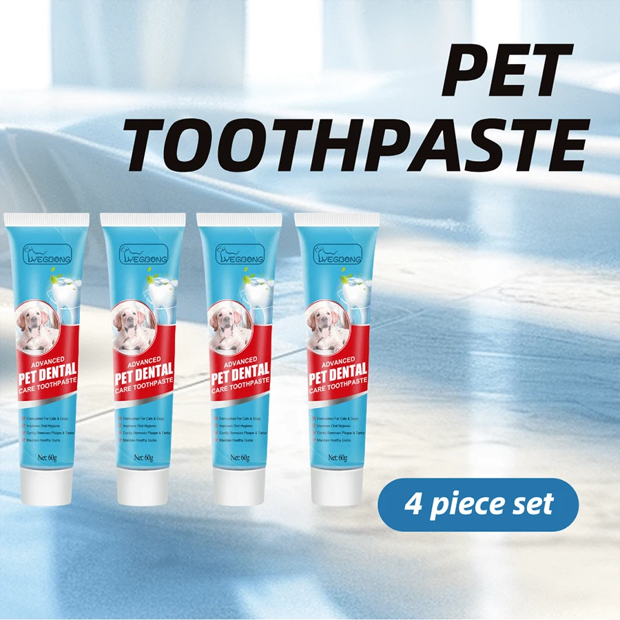 4 Piece Set Edible Pet Toothpaste For Fresh Breath - Tartar Control And ...