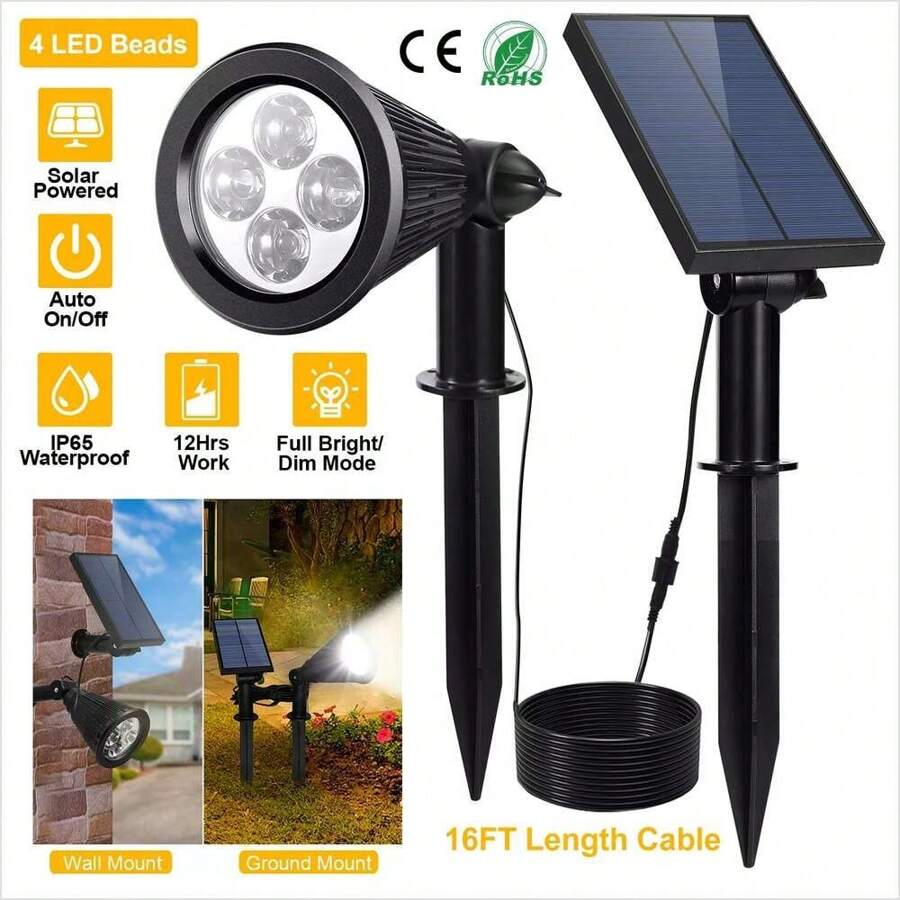 Waterproof Outdoor Garden LED Solar Spot Lights Lawn Garden Landscape ...