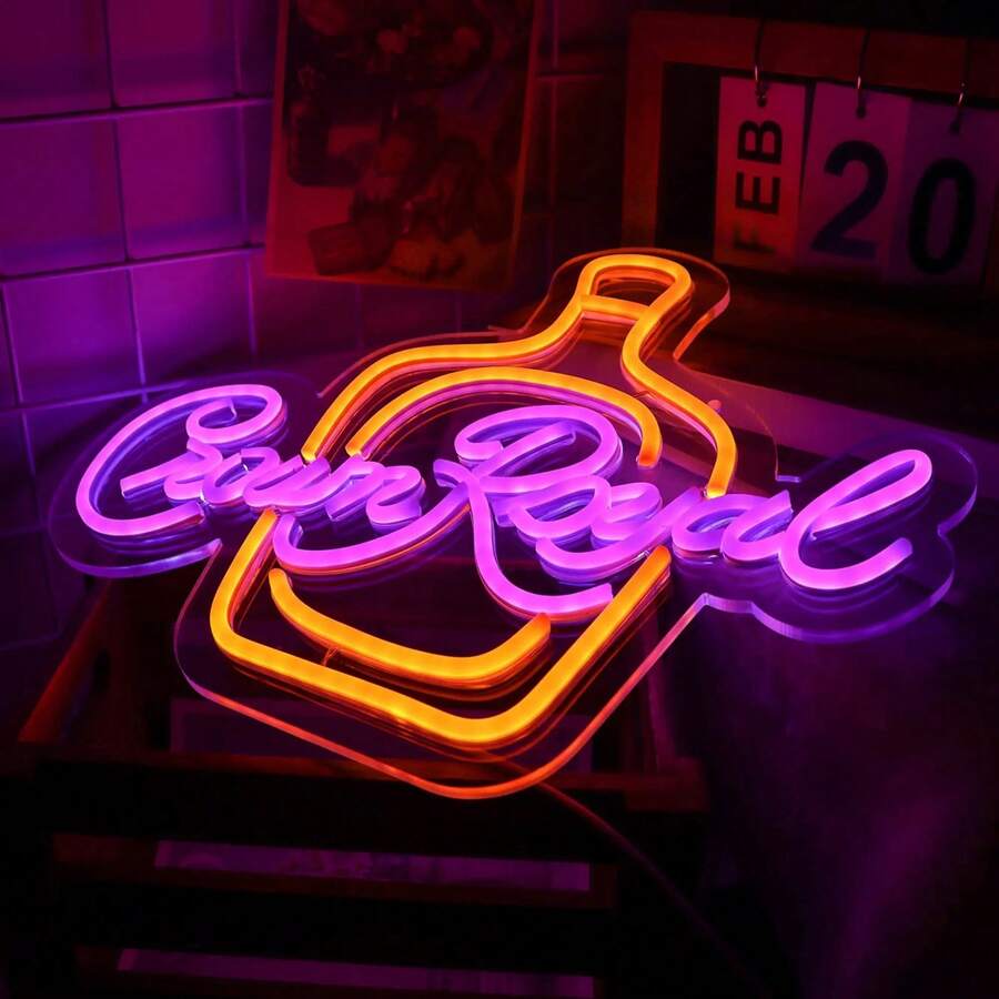 Whiskey And Beer Neon Lights, Casual Beer Party Signs, Illuminated Wall ...