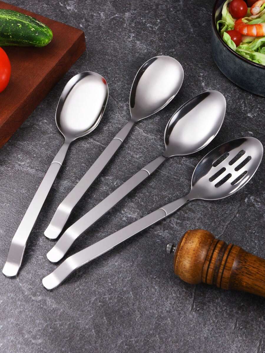 1pc Stainless Steel Extra Long Self-Service Buffet Spoon, Thick Long ...
