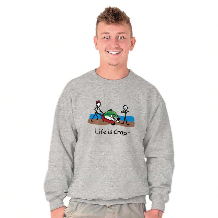 Bass Fishing Angler Lifestyle Novelty Men's Crewneck Sweatshirt | SHEIN USA