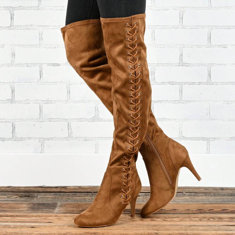 Womens Extra Wide Calf Stiletto Over The Knee Boots | SHEIN USA