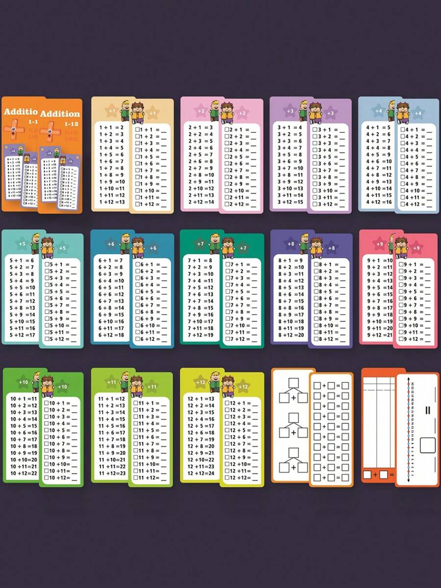 1set Math Games Cards For Kids Math Addition Subtraction Multiplication ...
