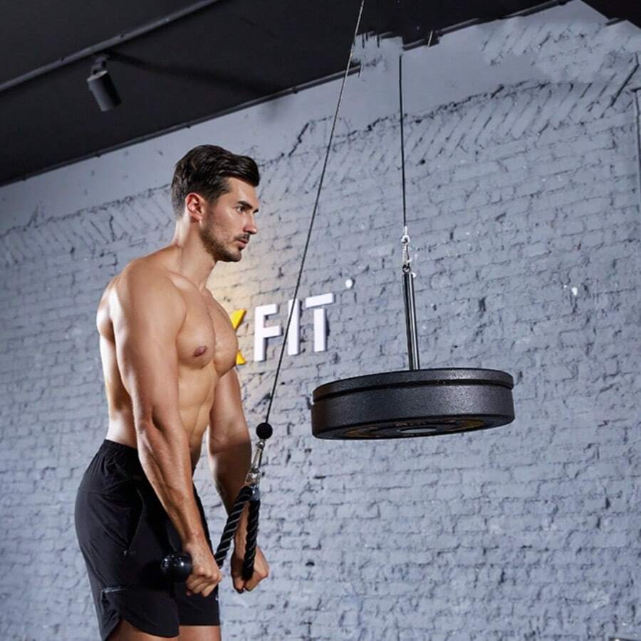 Triceps Rope Pulldown Cable Machine, Lat Pulldown Tower With Pulley ...