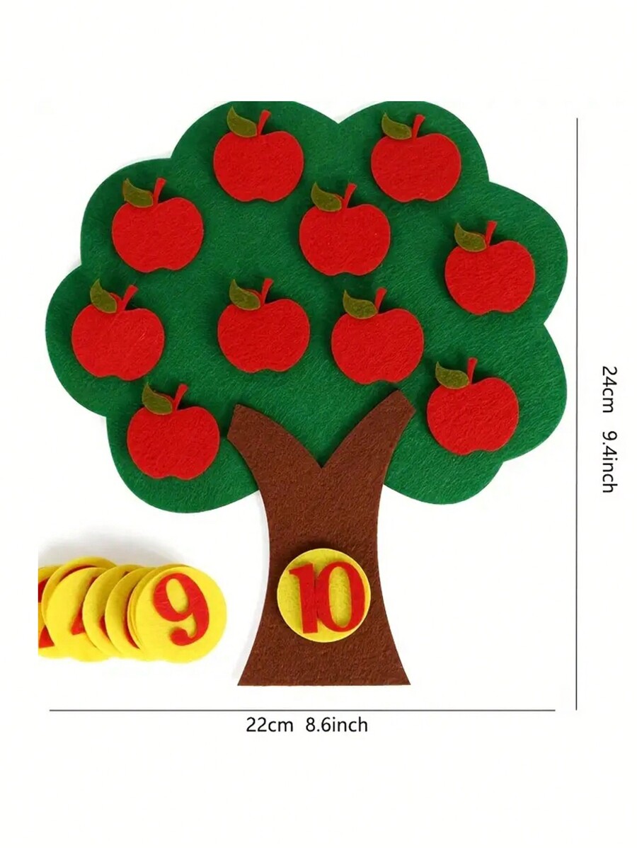 Ensemble de jeu d'arbre de pommes en feutre - Jeu de mémoire éducatif ...