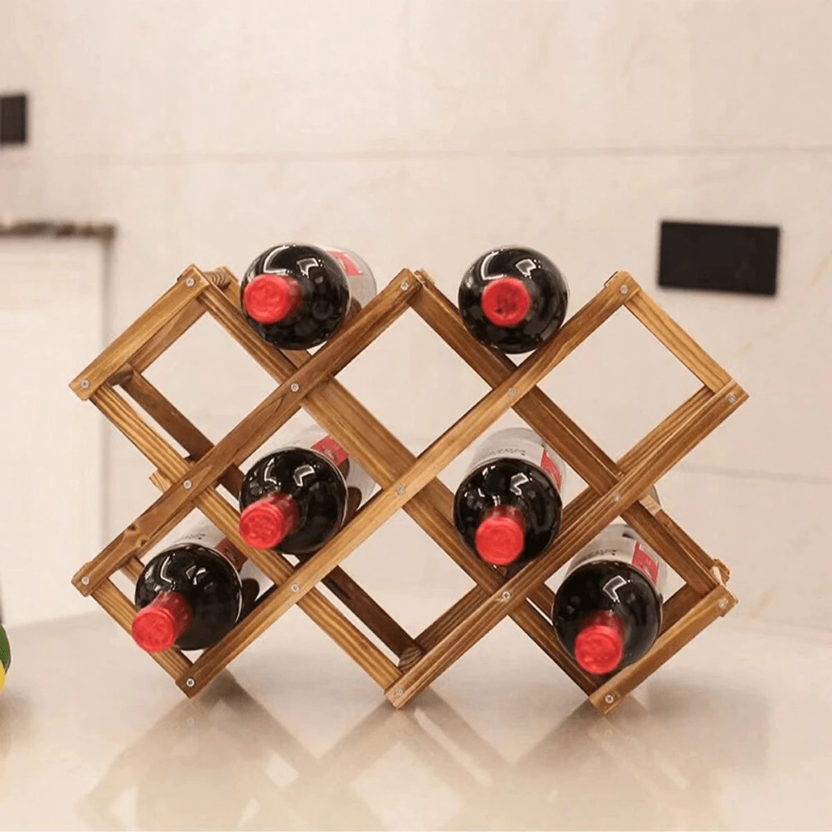 Creative Home Red Wine Rack, Simple Wine Bottle Display Shelf Stand ...