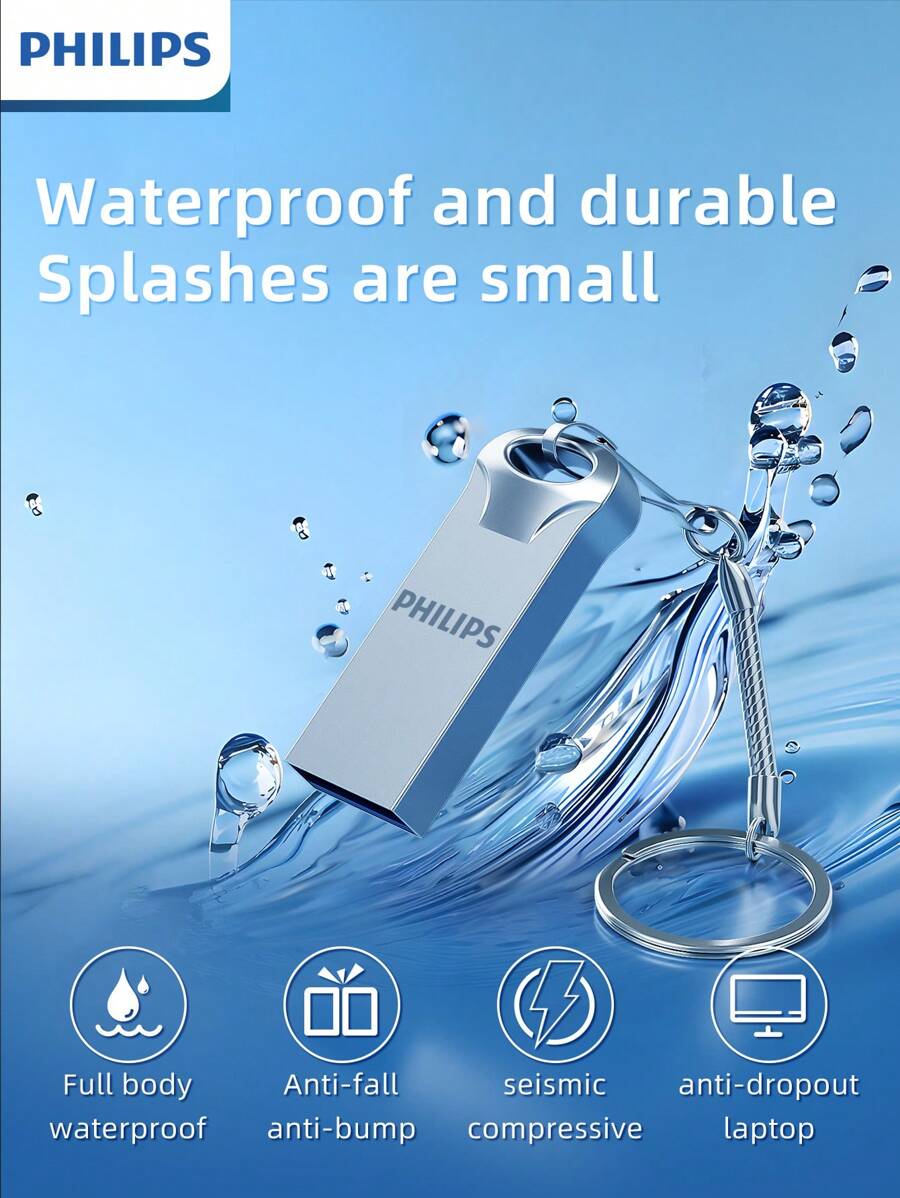 USB Flash Drive 128GB Waterproof USB Stick High Speed Memory Stick ...