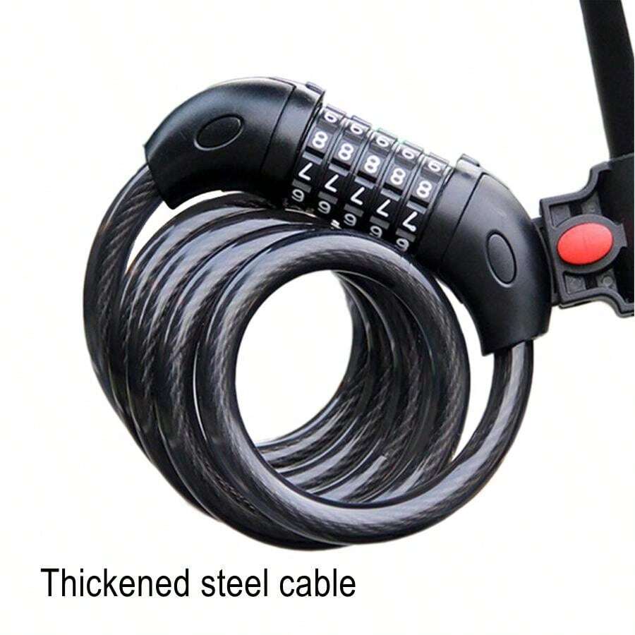 A 5-Digit Combination Bicycle Lock, Portable Bicycle Lock, Bicycle Anti ...